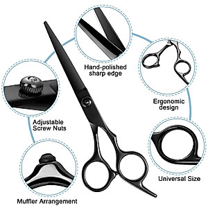 11Pcs Professional Hair Scissors Set,Stainless Steel Barber Supplies Including Straight Shears, Thinning Shears, and Hair Thinning Knife Multifunctional Salon Tools and Gifts for Friends and Family