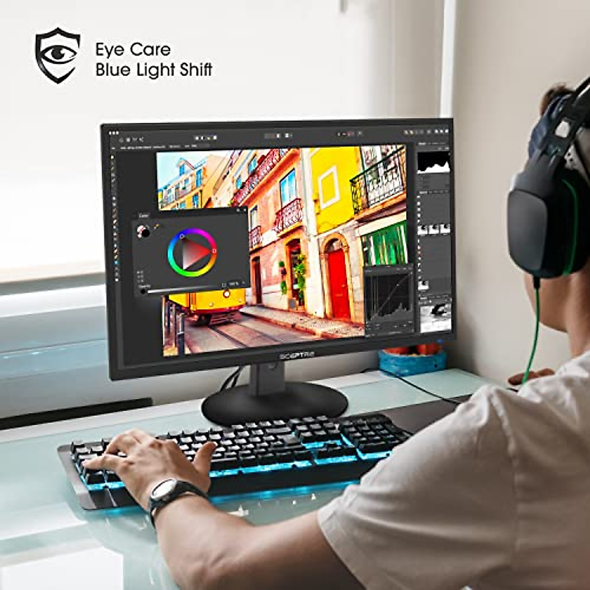 Sceptre 20" 1600 x 900 75Hz LED Monitor 2X HDMI VGA Built-in Speakers, Machine Black Wide Viewing Angle 170° (Horizontal) / 160° (Vertical) Machine Black 2021 (E209W-16003RT) (Renewed)