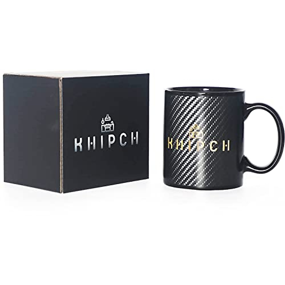 Coffee and Tea Mug Color Changing Ceramic Carbon Fiber 11 oz Manly Mug Heat Reactive Finish Carbon Fiber Design For Coffee Tea and Cold Drinks Unique Premium Color Changing Ceramic Coffee Mug