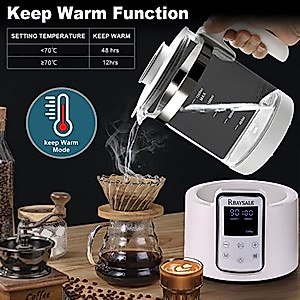 Electric Kettle Temperature Control with 6 Presets, 12h Keep Warm Baby Formula Kettle Hot Tea Maker Thermostatic Kettle Instant Water Warmer