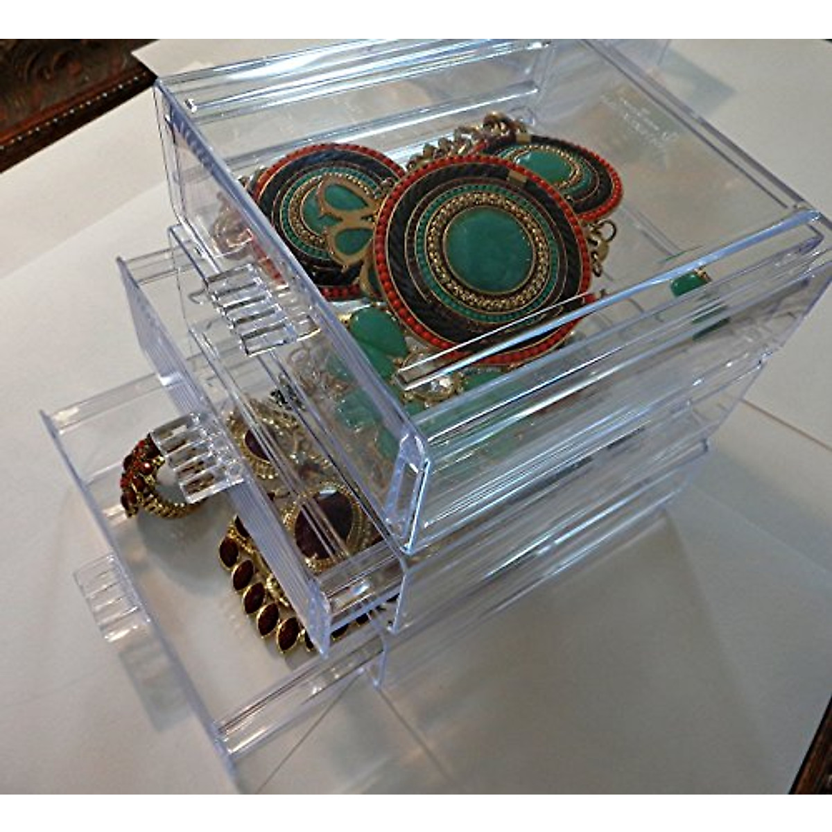 Clear Acrylic Stackable Organizing Drawer For Makeup, Jewelry, Scrapbook Supplies, Bobbins,