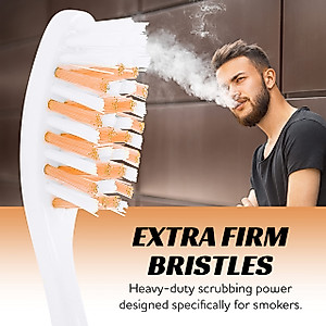 Extra Firm Toothbrush, Hard Bristle Toothbrush Set for Adults or Smokers Travel Toothbrush Kit, Hard Multicolor Denture Brush, Large Head, Manual Travel Toothbrush Hard Bristles