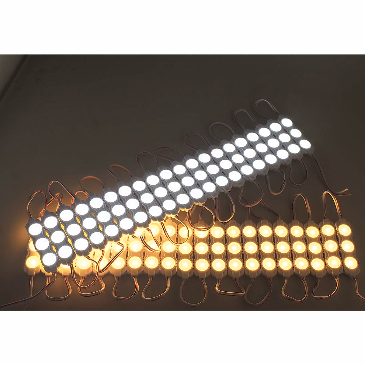 Rextin Super bright 200pcs New Model 2835 3 LED Module 120-150LM Per module Waterproof Decorative Light for Letter Sign Advertising Signs with Tape Adhesive Backside (White)