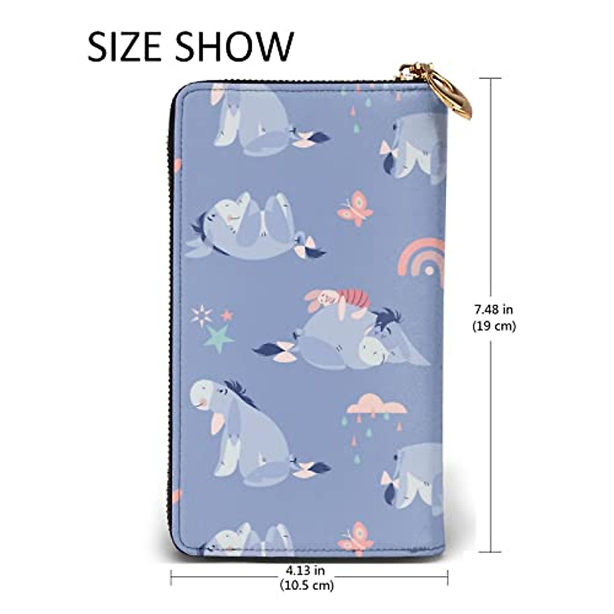 Celeriuy Leather Wallet,Printed Women'S Zipper Wallet, Men'S Card Holder Multifunctional Wallet Black One Size 10691 10691