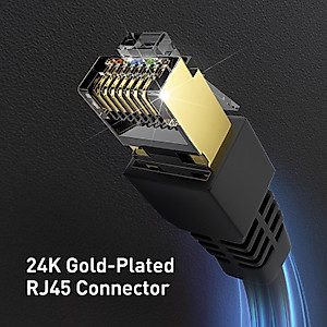 Cat 7 Ethernet Cable 100 ft, Long Ethernet Cable 200Ft 300Ft 400Ft For Outdoor&Indoor, Buried-able Cat7 Ethernet Cable With 10 Gigabit 600MHz (SFTP) with OFC, for Router, Modem, PC, Gaming, PS5, Xbox