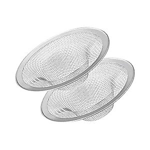 KUFUNG Sink Strainer, Basket Stainless Steel Bathroom Sink Stopper, Utility, Slop, Kitchen and Lavatory Sink Drain Strainer Hair Catcher (4.5 inch)