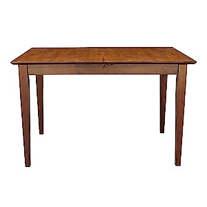 International Concepts Shaker Styled Leg Butterfly Extension Table, 48 to 60-Inch, Espresso