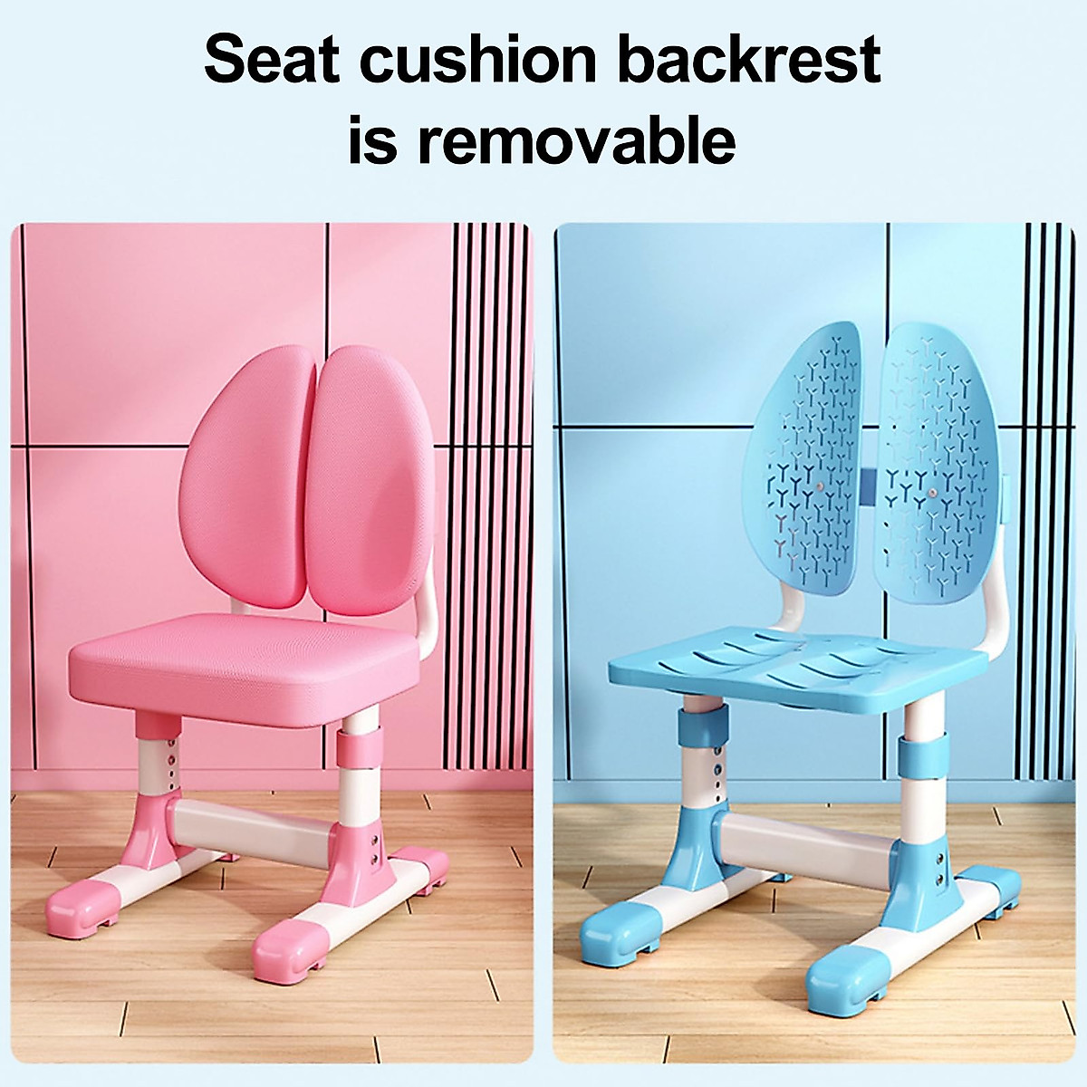 tulkdexi Kids Desk and Chair Set, Children School Study Table Chair Set, Ergonomic Desk Chair with Large Writing Board, Bookshelf and Drawer Pink, 3888199