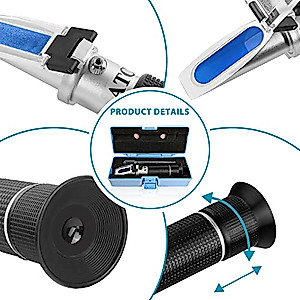 Brix Refractometer with ATC, Dual Scale - Specific Gravity & Brix, Hydrometer in Wine Making and Beer Brewing, Homebrew Kit