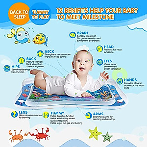 VOCH GALA Tummy Time Water Mat Baby Toys Play Activity Center for 3 6 9 12 Months Infant Boys Girls Ideal Gift for Baby