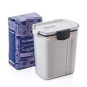 Progressive International PKS-500 ProKeeper Plastic Sugar Storage Container with Stainless Steel Hinges, Clear