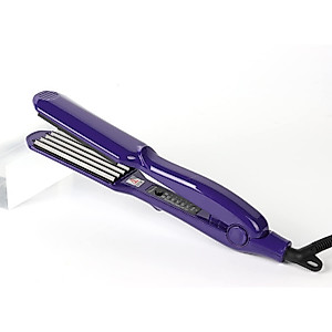 MBHAIR Ceramic Crimper Iron for Volumizing Fluffy Hairstyle, Corrugation Crimper Hair Iron, Anti Static Ceramic Hair Crimping Iron Adjust Temperature (Purple)