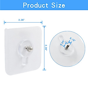 Coufce 10 pcs Adhesive Wall Screws Wall Poster Non-Trace Stick Wall Hook Transparent Nail-Free Wall Sticker Heavy Duty, Waterproof, Rustproof, Oilproof