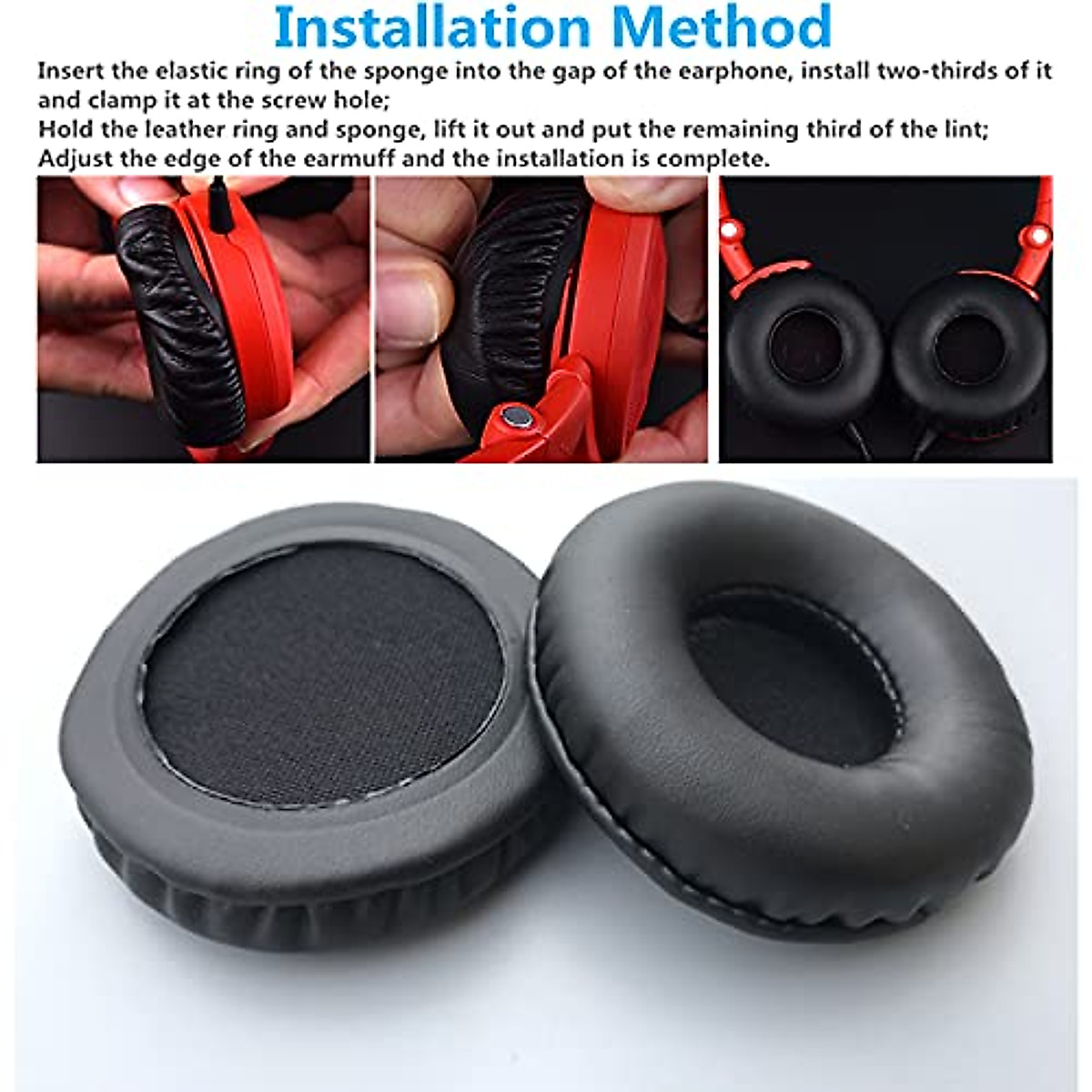 MDR NC7 Headphone Earpad Replacement Ear Pads Cushion Compatible with Philips SHB3060 Sony MDR-NC6 MDR NC6 AKG K518 K518DJ K518LE K81 Noise Canceling Headset(Black)