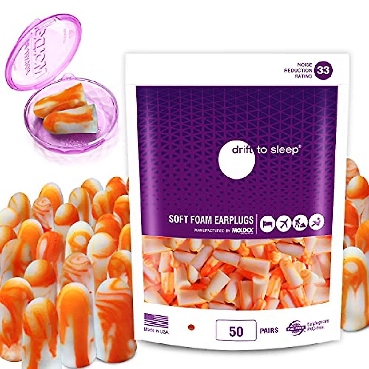 Moldex Soft Foam Ear Plugs 50 Pairs Softies® Earplugs -33dB Highest NRR Made in USA/Moldex Soft Foam Ear Plugs 50 Pairs Softies® Earplugs -33dB Highest NRR Made in USA