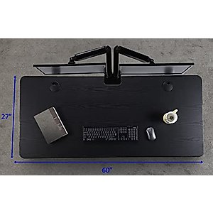ApexDesk Elite K Series 60" x 27" Electric Height Adjustable Standing Desk with LED Memory Controller (60” x 27” Rectangular Top, Black)
