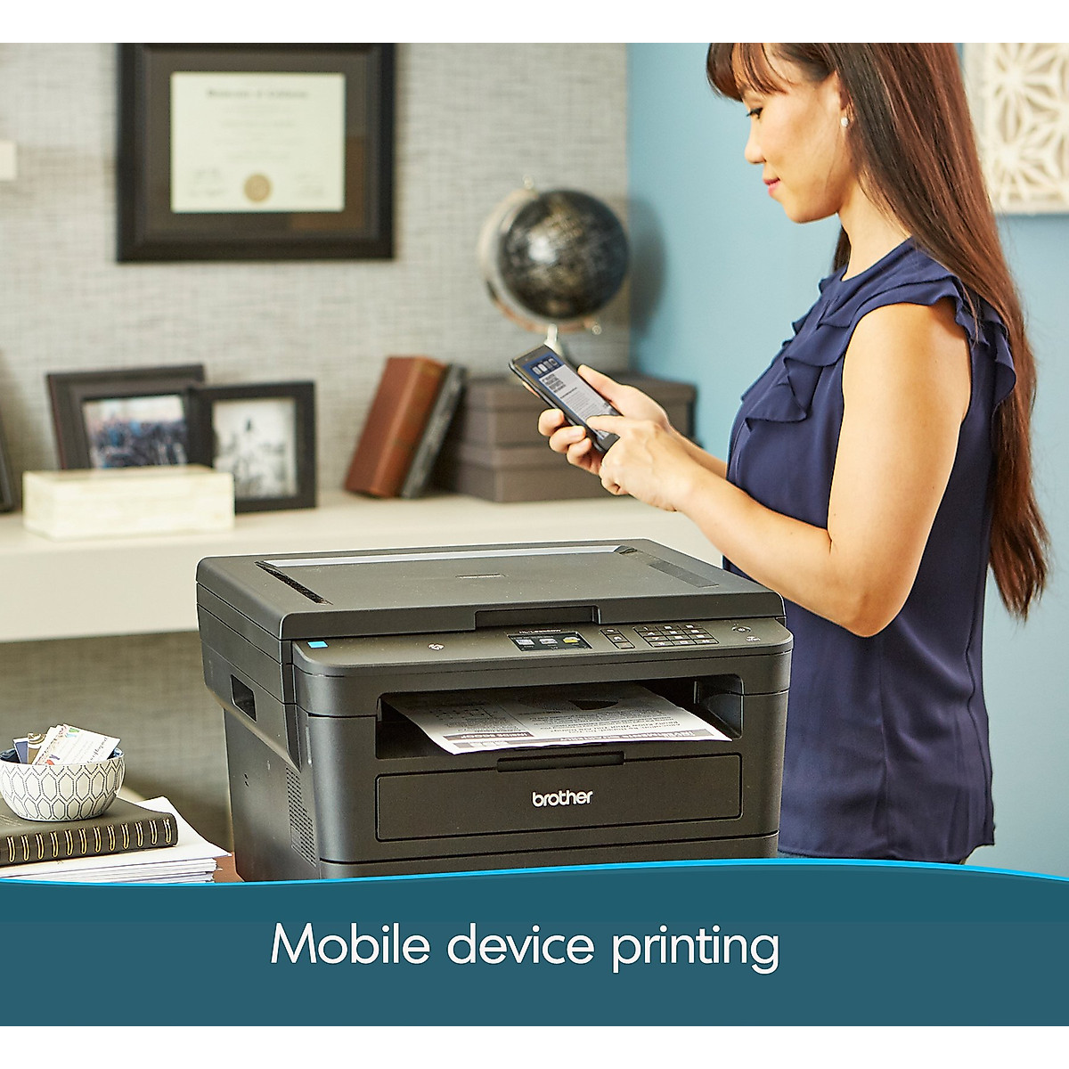 Brother Compact Monochrome Laser Wireless All-in-One Printer HL-L2395DW, Flatbed Copy & Scan, Auto Duplex Printing, 2.7" Color LCD touchscreen Display, 36 ppm, Cloud-Based Printing & Scanning+GM Cable