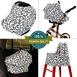 Gufix Infant Car Seat Cover, The Stretchy Nursing Scarf, Car Seat Canopy, Shopping Cart Cover and High Chair Cover That Protects Babies and Breastfeeding Mothers. The 8-in-1 Multiuse Cover for Babies
