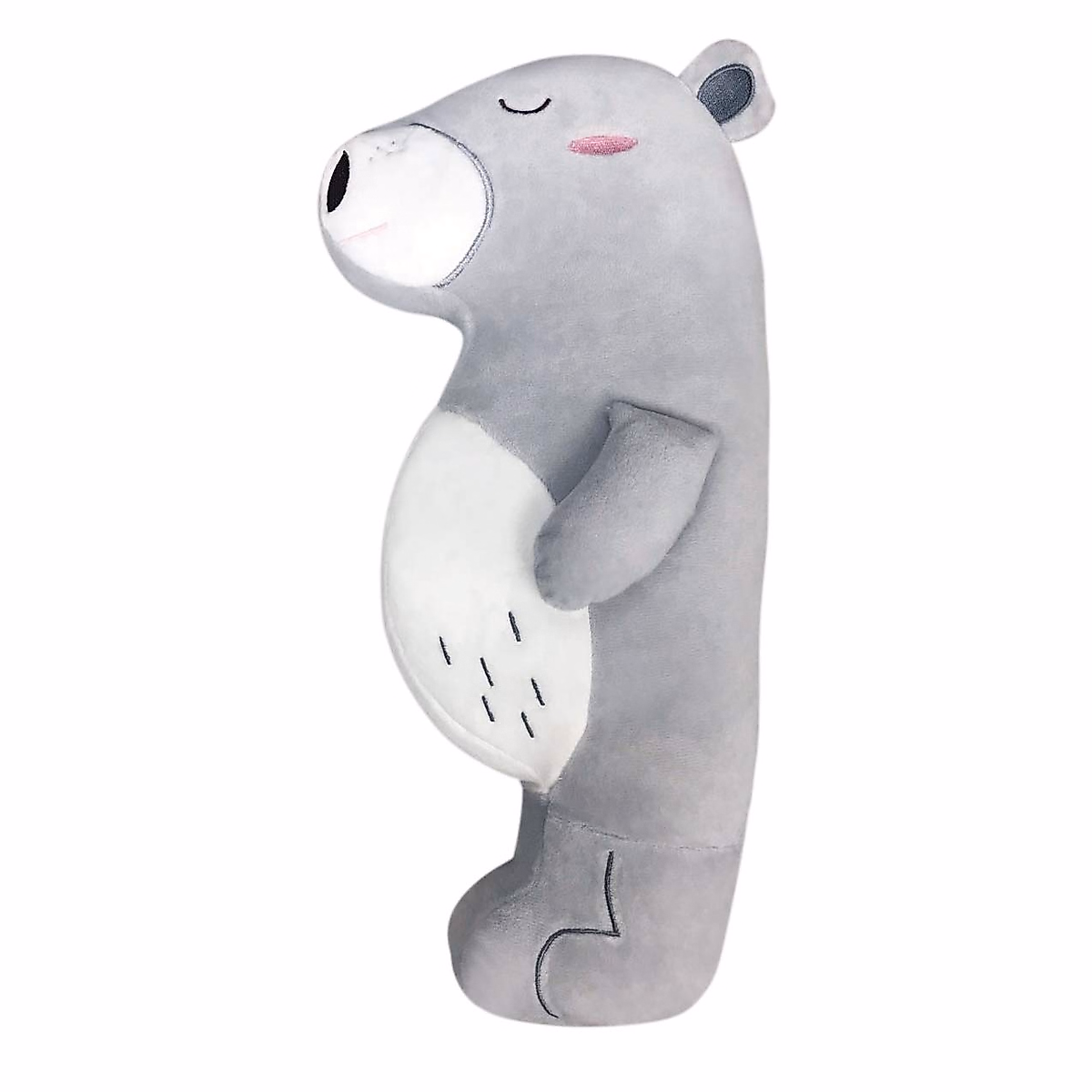 Attelia Kids Car Seat Belt Pillow for Kids, Neck Support Pillow Adjustable Seat Strap Shoulder Pads Road Trip Pillow Seatbelt Buddy (Grey Bear L)