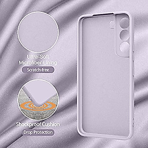 Vanjua [2 Pack] for Samsung Galaxy S22 Case, Stylish Liquid Silicone Slim Full-Body Protective Cover for Samsung Galaxy S22 5G 6.1 Inch Phone Case (Light Cyan+Violet)