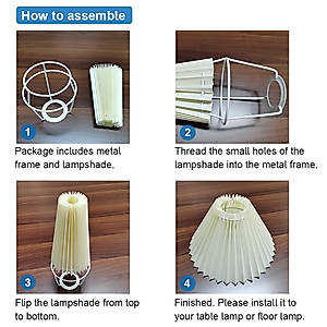 E27 Pleated Lamp Shade Replacement Fabric Table Floor Lamp Cover Light Cover for Bedroom Living Room