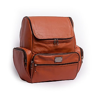 Hammi Leather Backpack - Genuine Milt Leather Backpack for Women & Men - Leather Backpack for School - Travel Bag - Laptop Bag (Tan)