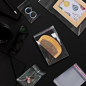 Aubeco 240pcs 4x6 inch Small Clear Resealable Cello Bags Cellophane Bags, Polypropylene Bags for Candy Bread Chocolate Jelly Cookie Packaging Self Seal OPP Poly Bags