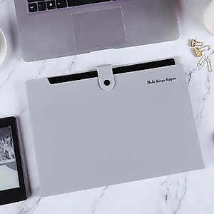 SKYDUE Expanding File Folders with 8 Pockets, Accordion File Organizer, Portable Document Paper Organizer for Home, School, and Office, Pack of 2, Gray