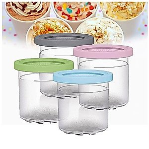Creami Deluxe Pints, for Ninja Creami Ice Cream Maker Pints,16 OZ Ice Cream Pint Cooler Airtight and Leaf-Proof Compatible NC301 NC300 NC299AMZ Series Ice Cream Maker