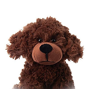 The Petting Zoo Scruffy Dog Stuffed Animal, Gifts for Kids, Chocolate Brown Dog Plush Toy 10 Inches