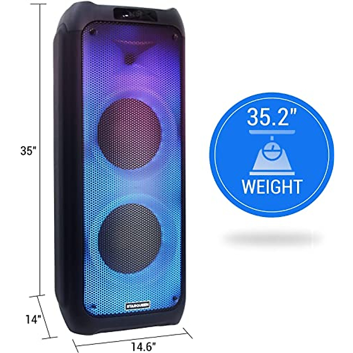 Portable Karaoke Speaker Karaoke Machine System 200 Watt Peak Power Bluetooth for Adults Kids PA Stereo with Dual 10 " Woofer, DJ Lights, 2 Wireless Mics, LCD Screen, Recording/MP3/USB/TF