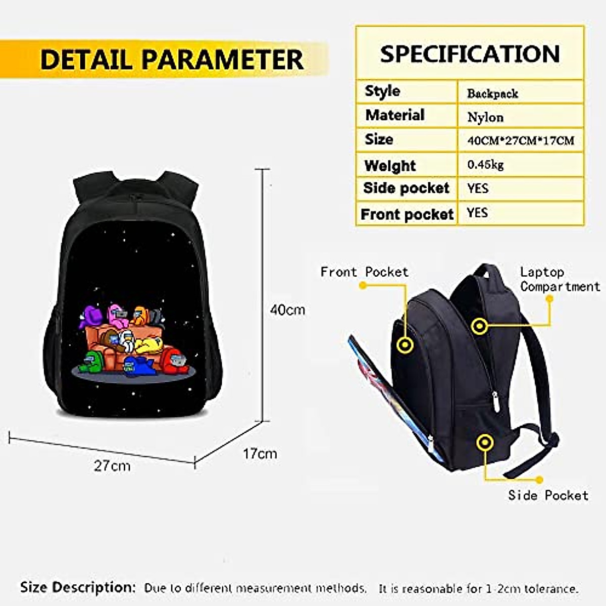 AMYATLIY Kids Backpack with Lunch Box for Boys School Bags Student Bookbag for Girls Game Fans Gifts (Color 2)
