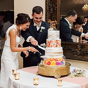 2PCS Acrylic Fillable Cake Stand Cake Riser Cake Tier, Round Cylinder Display Riser Display Box, Decorative Centerpiece for Wedding Birthday Party (10" Dx4 H inch, 6" Dx4 H inch, 2M LED Lights)