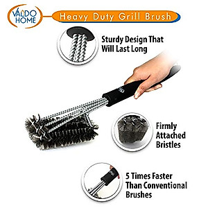 Valdo Home Heavy Duty BBQ Grill Tool Set Stainless Steel Utensils Kit Locking Tongs, Spatula, Fork, Barbecue Grill Cleaning Brush - Barbecue Grilling Accessories