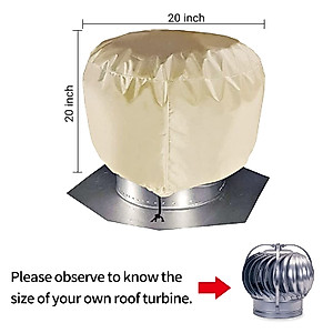 Turbine Roof Vent Cover Nopwer - House Roof Turbine Hoods Shield Canvas 20" x 20" 2Pcs