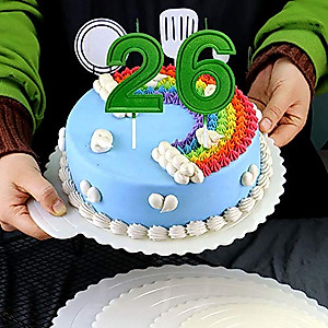 2.76 Inches Large Number Candles Birthday Candles Cake Numeral Candles Topper Decoration for Birthday Celebration Reunions Anniversary Party Supplies (Green Number 6)