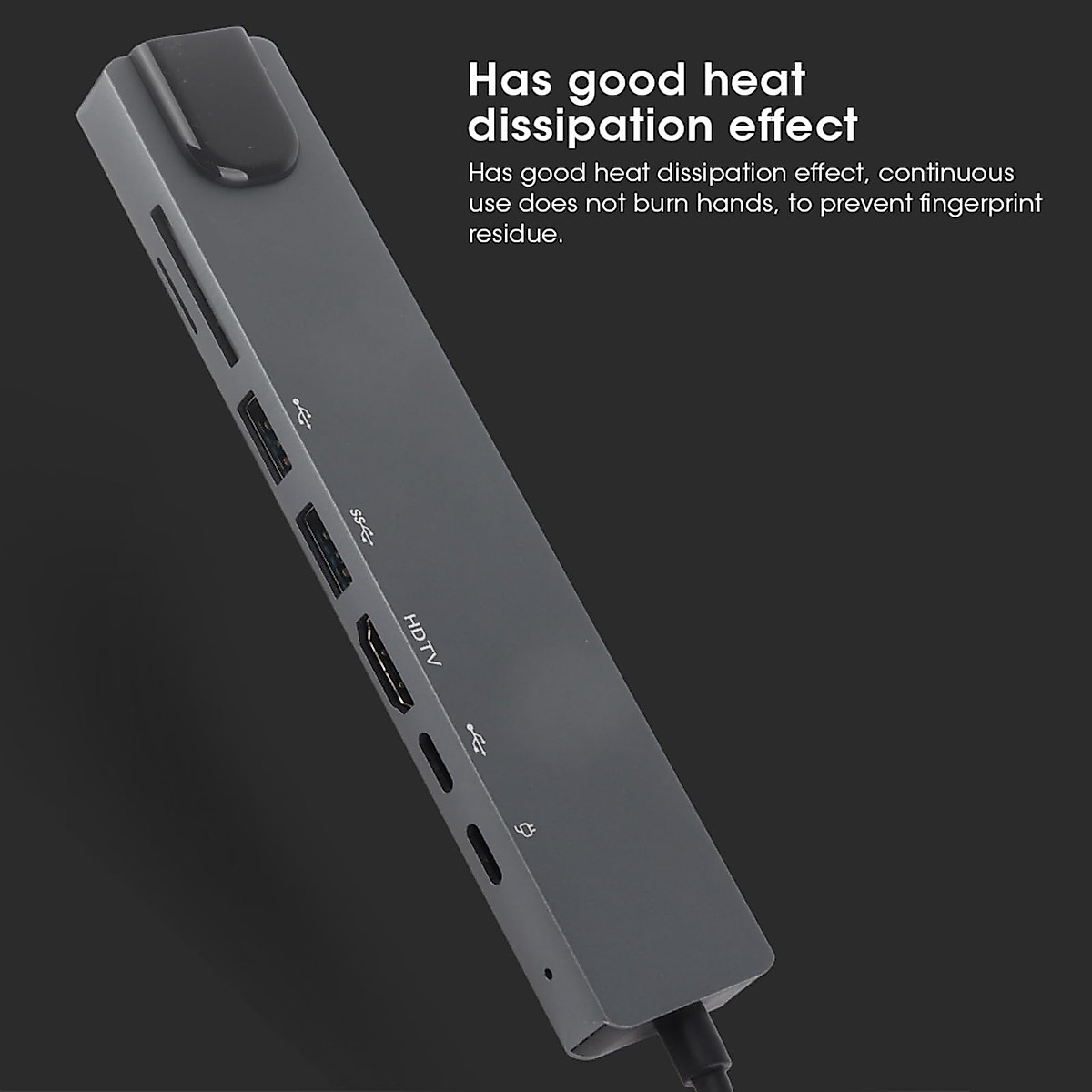 USB C Hub, 8 in 1 Laptop Docking Station, Aluminum USB C Multiport Adapter with , USB3.0, RJ45, USB C Female Port, USB C Male Port, TF Card Reader