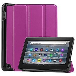 REASUN Case for All-New Fire 7 Tablet (12th Generation, 2022 Release), Slim Lightweight Trifold Stand Cover with Auto Sleep/Wake Case for New Amazon Kindle Fire 7 12th Generation 2022, Purple