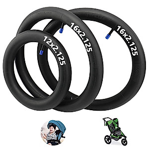 16'' x2.15 x2 Back and 12.5'' x2.15 x1 Front Premium Explosion Proof Front Inner Tire Tube 3 Piece Set for BOB Revolution Strollers Like SE/Pro/Flex/SU/Ironman- Made from BPA/Latex Free Butyl Rubber