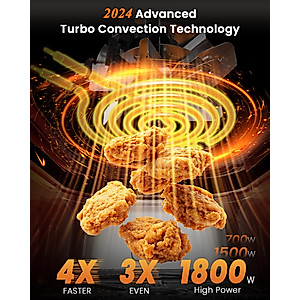 Nuwave Brio Plus Air Fryer 8 Qt, New & Improved, PFAS-FREE, 7 Digital One-Touch Cook Functions that AIR FRY, BAKE, ROAST, DEHYDRATE, TOAST, REHEAT, PREHEAT, 150 Presets, 50°F~400°F, 700/1500/1800W