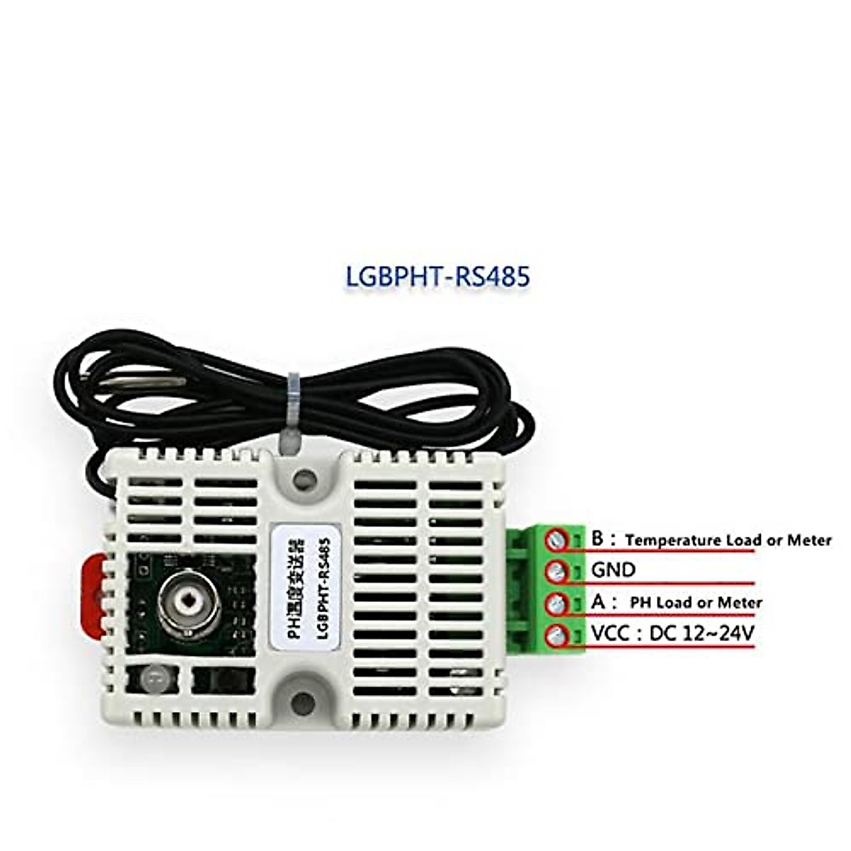 Jieotwice PH Temperature Transmitter Detection Sensor Module RS485/4-20mA/0-10V/0-5V Output with Electrode (0-10V)