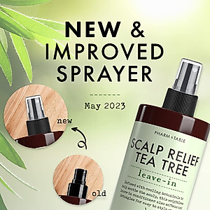 PHARM TO TABLE Scalp Relief Tea Tree Leave-In Conditioner, Relieve Itchy, Dry Scalp, Detangles Hair, 240ml/8 fl oz, 3-Pack