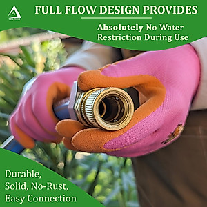 Heavy Duty Water Hose Quick Connect Fittings (Premium Brass for Superior Durability), Quick Release Hose Connector, Fit for 3/4" Gardening Hoses, Garden Hose Quick Disconnect Set, 4 Pack, ET