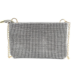 Ralcosuss Rhinestone Evening Bag for Women Clutch Purse Chain Shoulder Bag Bridal Wedding Party Prom Handbag Evening Clutch