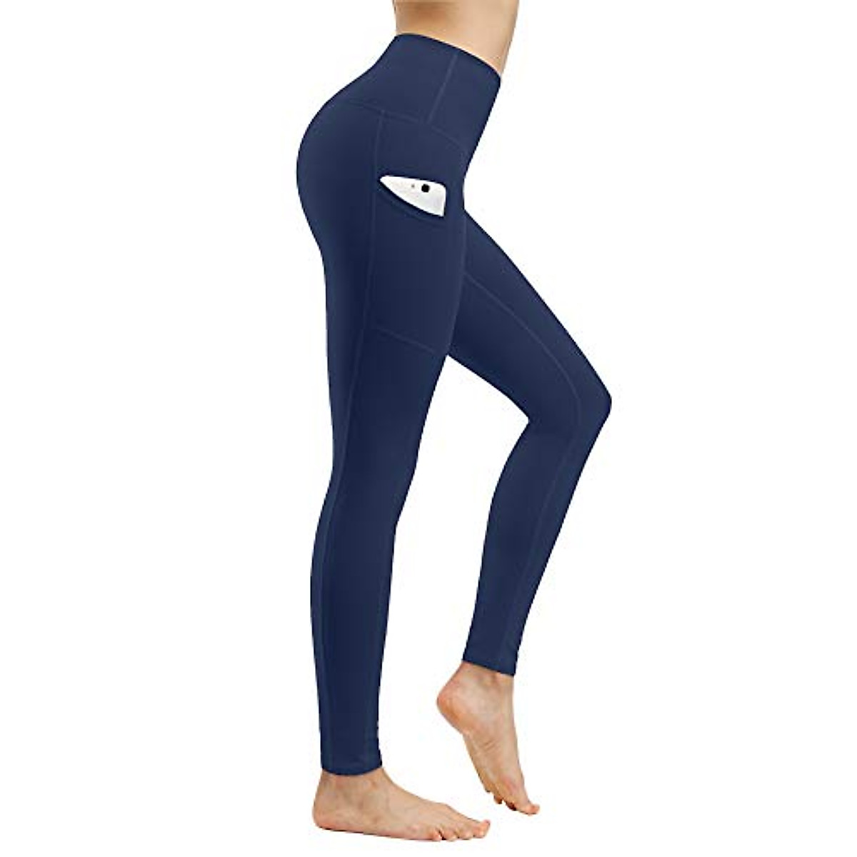 Fengbay 4 Pack High Waist Yoga Pants, Pocket Yoga Pants Tummy Control Workout Leggings 4 Way Stretch Leggings with Pockets