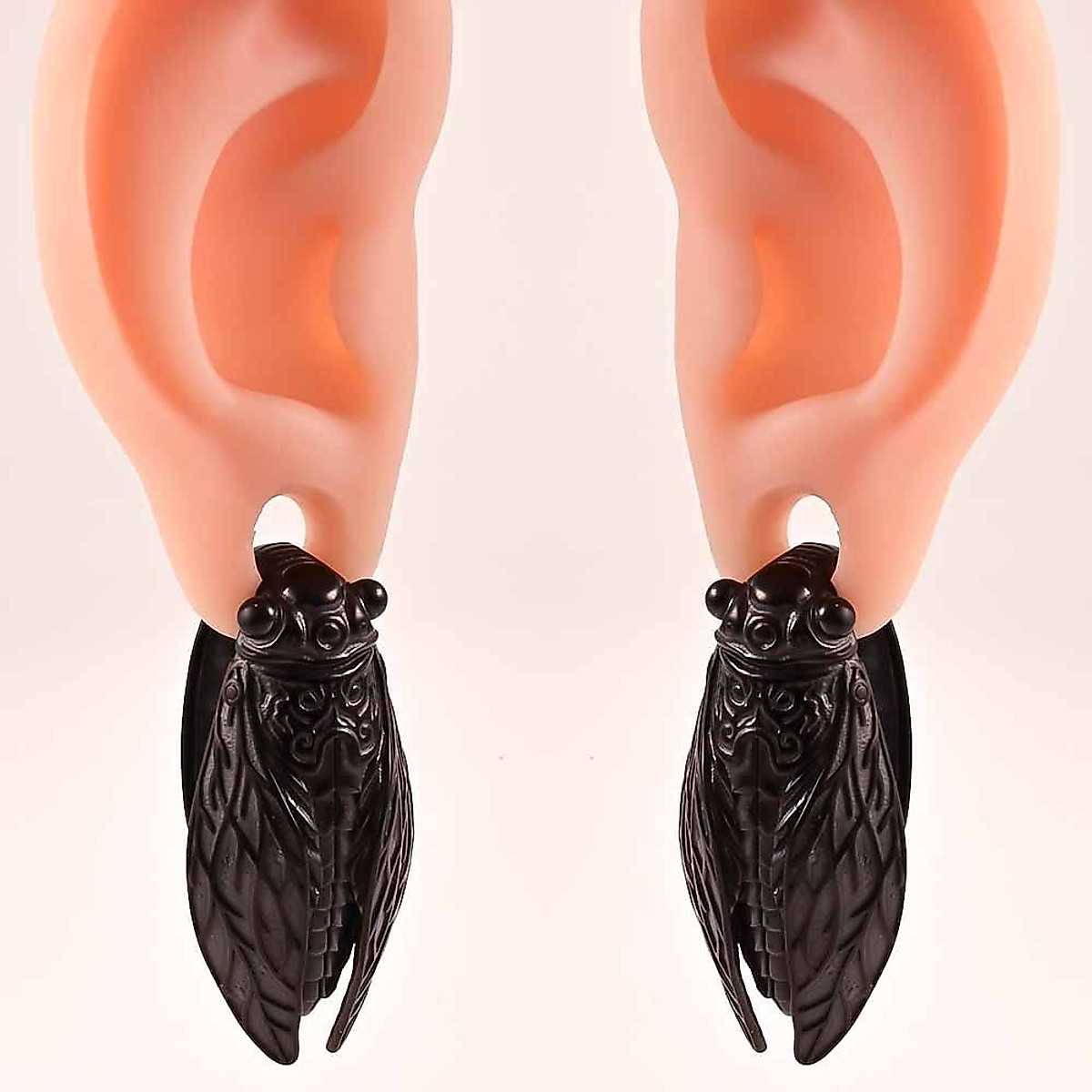 Atomhole 2PCS Upgrade Cicada Ear Gauges Hypoallergenic Ear Weights 316 Stainless Steel Ear Plugs Piercing Tunnels Stretchers Body Jewelry