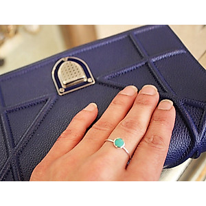 Oxford Diamond Co Sterling Silver Round Simulated Turquoise Ring Sizes 7