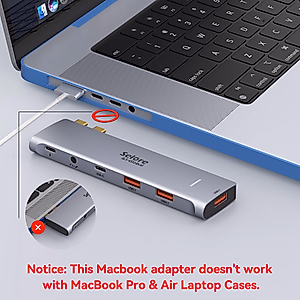 USB C Adapter for MacBook Pro/Air M1 M2 2023 2022 2021 13" 15" 16",USB C Hub 6 in 2 MacBook Pro Accessories with 10Gbps 3*USB 3.1,USB C Data Transfer,3.5mm Audio and 100W Thunderbolt 3 PD Port