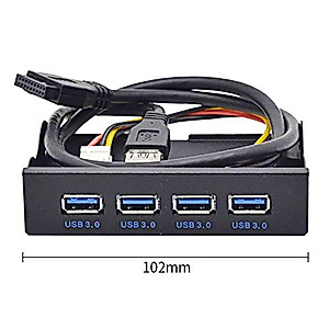 Cablecc USB 3.0 HUB 4 Ports Front Panel to Motherboard 20Pin Connector Cable for 3.5" Floppy Bay