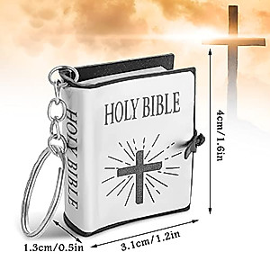 cobee Bible Keychain, 12 Pcs Mini Holy Bible Keychains Religious Jesus Key Chains Small Holy Bible Key Ring Souvenir Christian Present for Baptism, Church, Communion, 1.5 x 1.2 x 0.5 inches